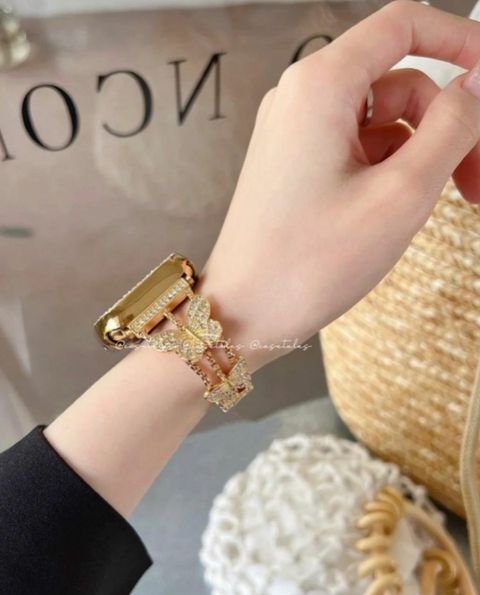 Classy Handmade Diamond Butterfly Apple Watch Strap With Protector ...