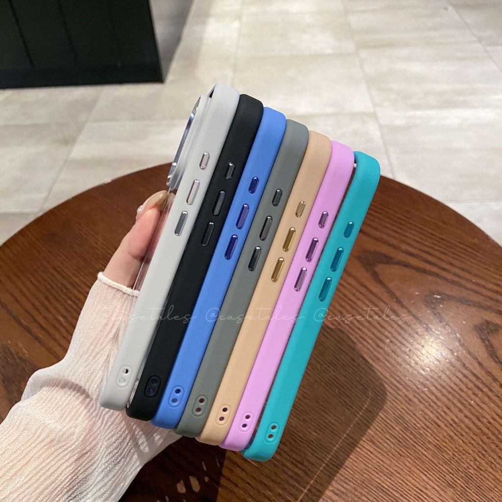 [iPhone 16] SKYLAR Classy Basic Metallic Bezel Clear MagSafe Case ...