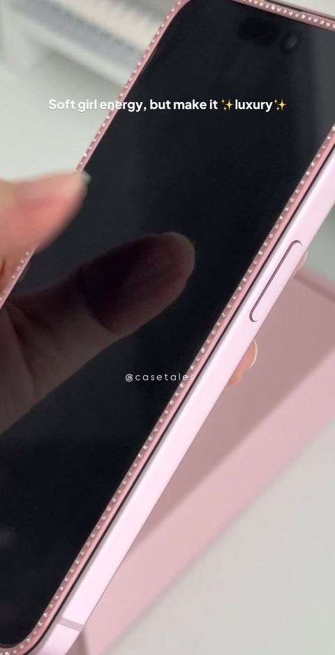 Premium Handmade Pink Embedded Diamond-like Screen Protector – Casetales