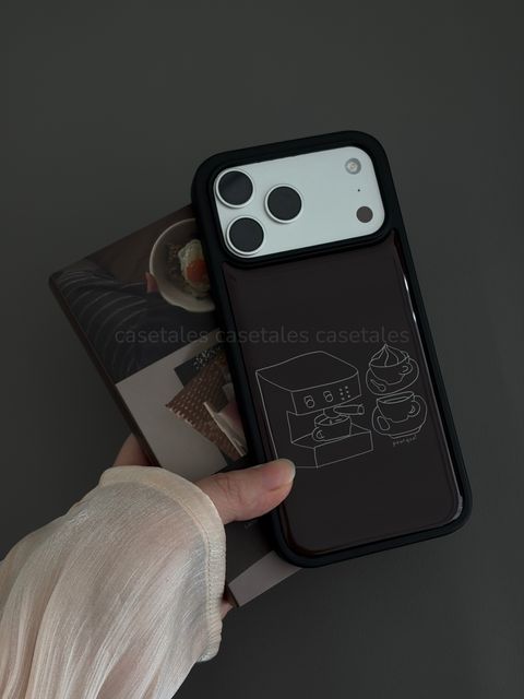 Classy Elegant Coffee Machine Brown Glossy Resin Coated Black Frame ...