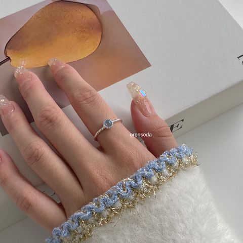 S925 Aquamarine stone ring – Orensoda
