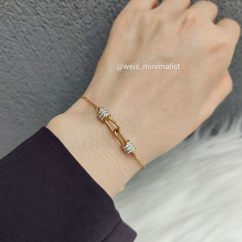 Sofia Double Zirconia Knot Bracelet – Weis Minimalist