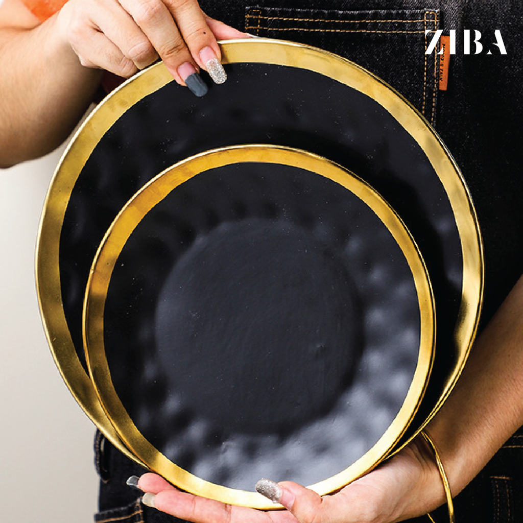 Middle East Luxury Golden Plate – Zibahomedecor