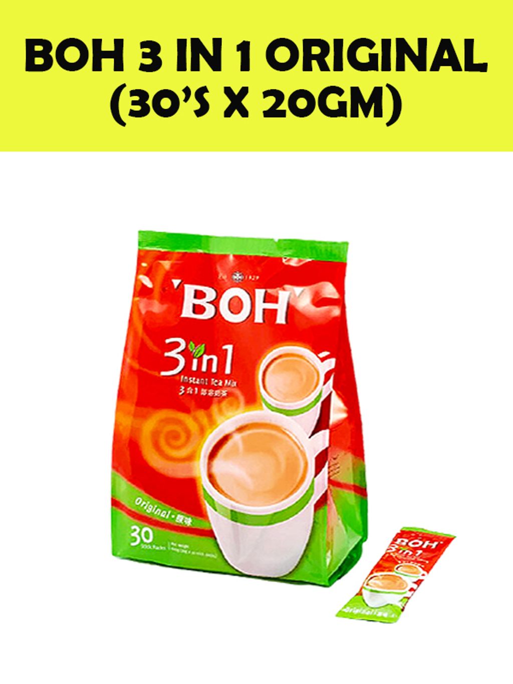 Boh 3 in 1 Instant Tea Mix Original / Boh Teh 3 in 1 Original [30’s x ...