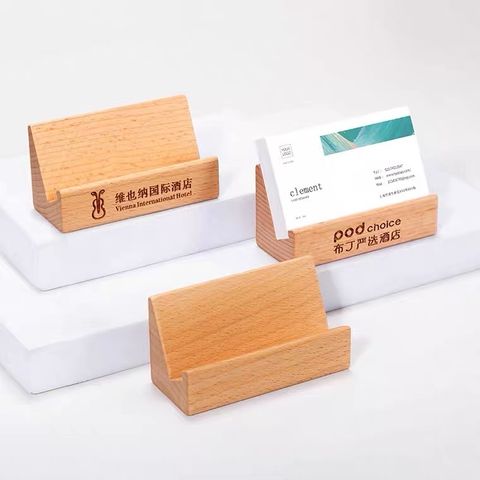 Wooden NameCard Stand Personalised – Align Co | Leather Goods Malaysia