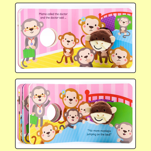 Nursery Rhymes Finger Puppet Book - Five Little Monkeys – PlayLearnGrow.sg