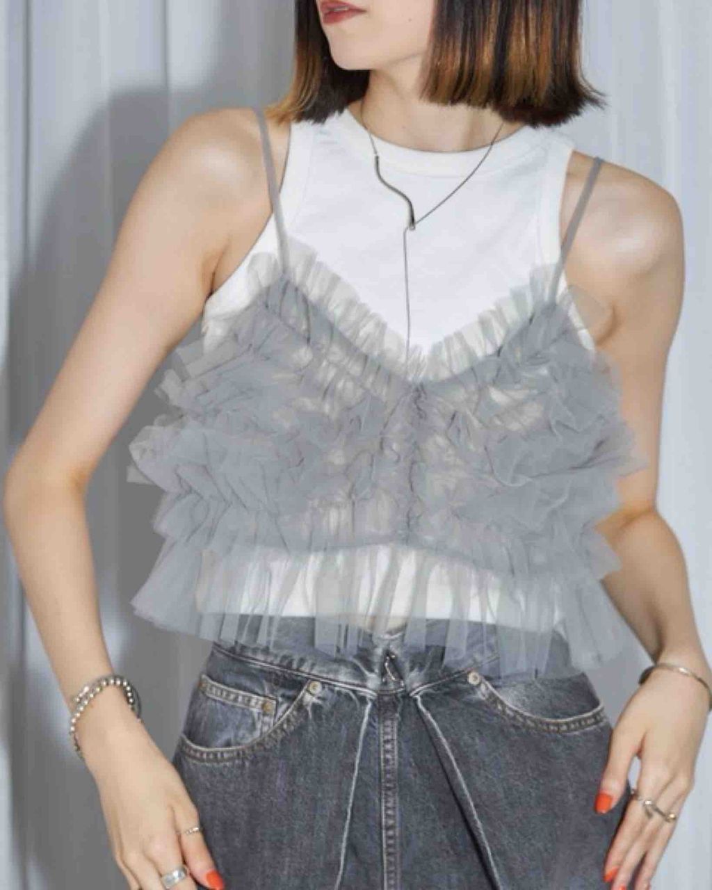 【SALE】必買！浮誇紗背心 – dokiii