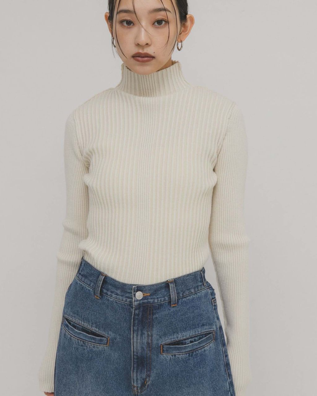 【先行折扣6折】KBF illi粗坑條針織上衣 (高領) – dokiii
