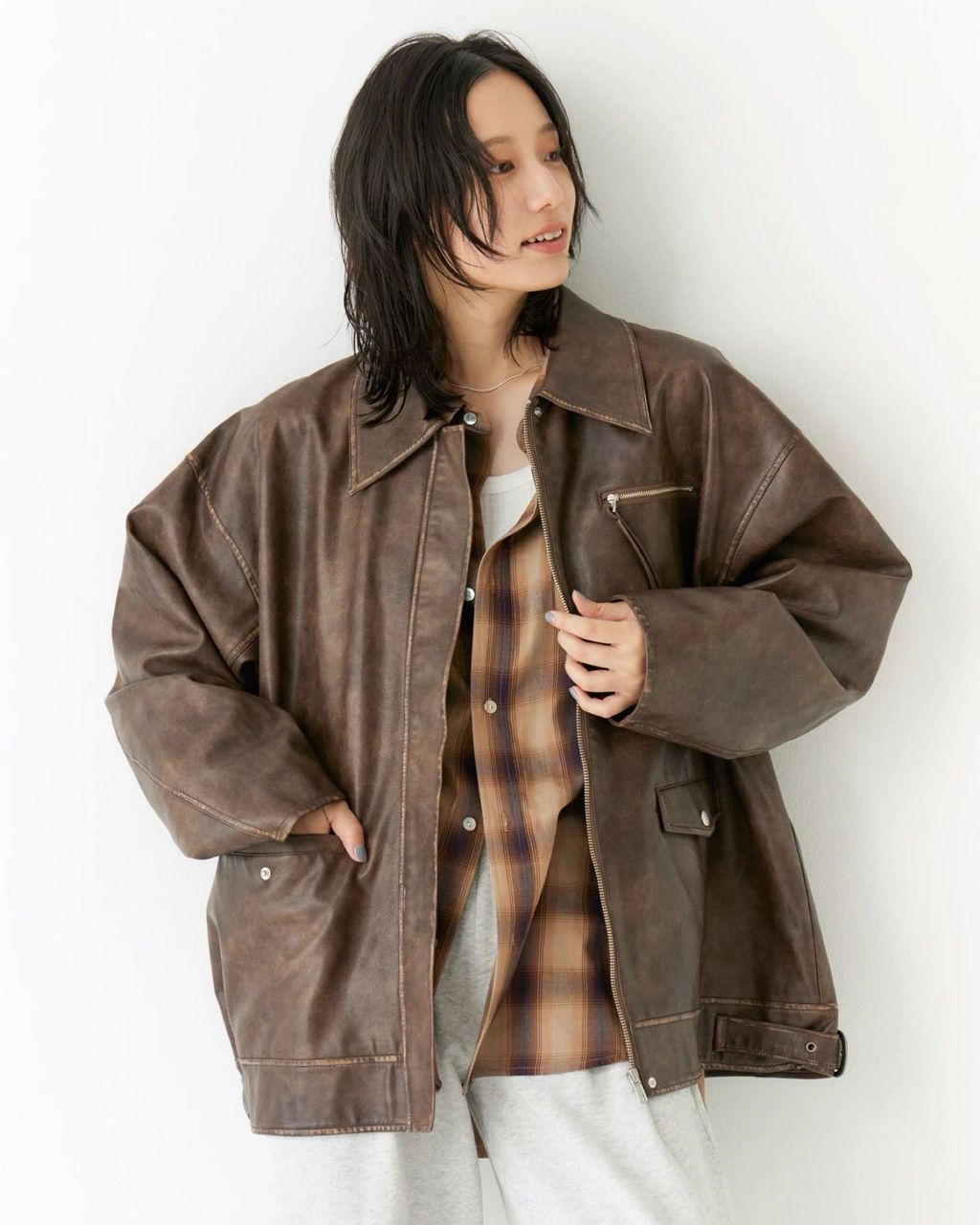 【先行折扣7折】Ungrid 慵懶感皮外套 – dokiii