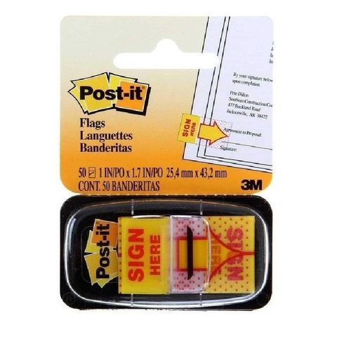 3M Post It Flags (25.4mmx43.2mm) (50 Flags) SIGN HERE – N.P. Copy Service