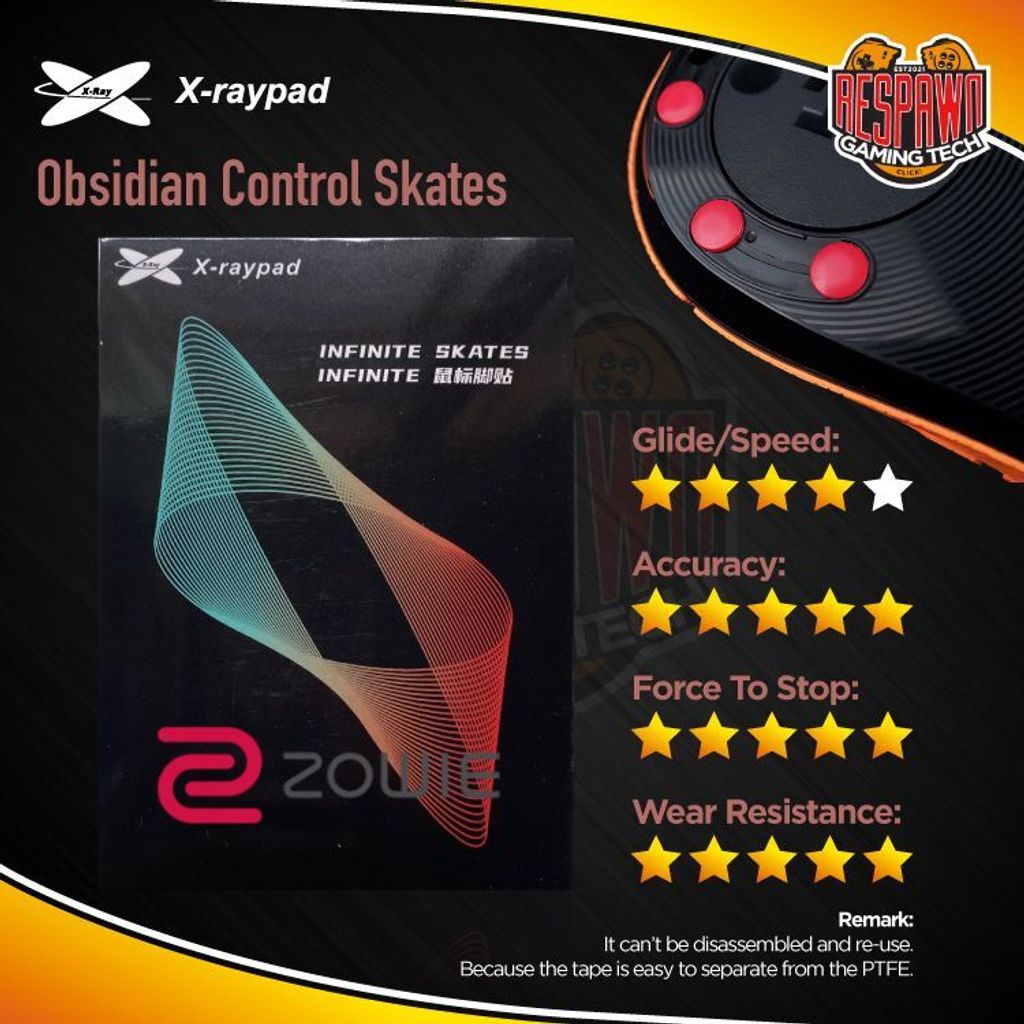 Xraypad Obsidian Control Mouse Skate - Zowie Mouse – Respawn Gaming Tech