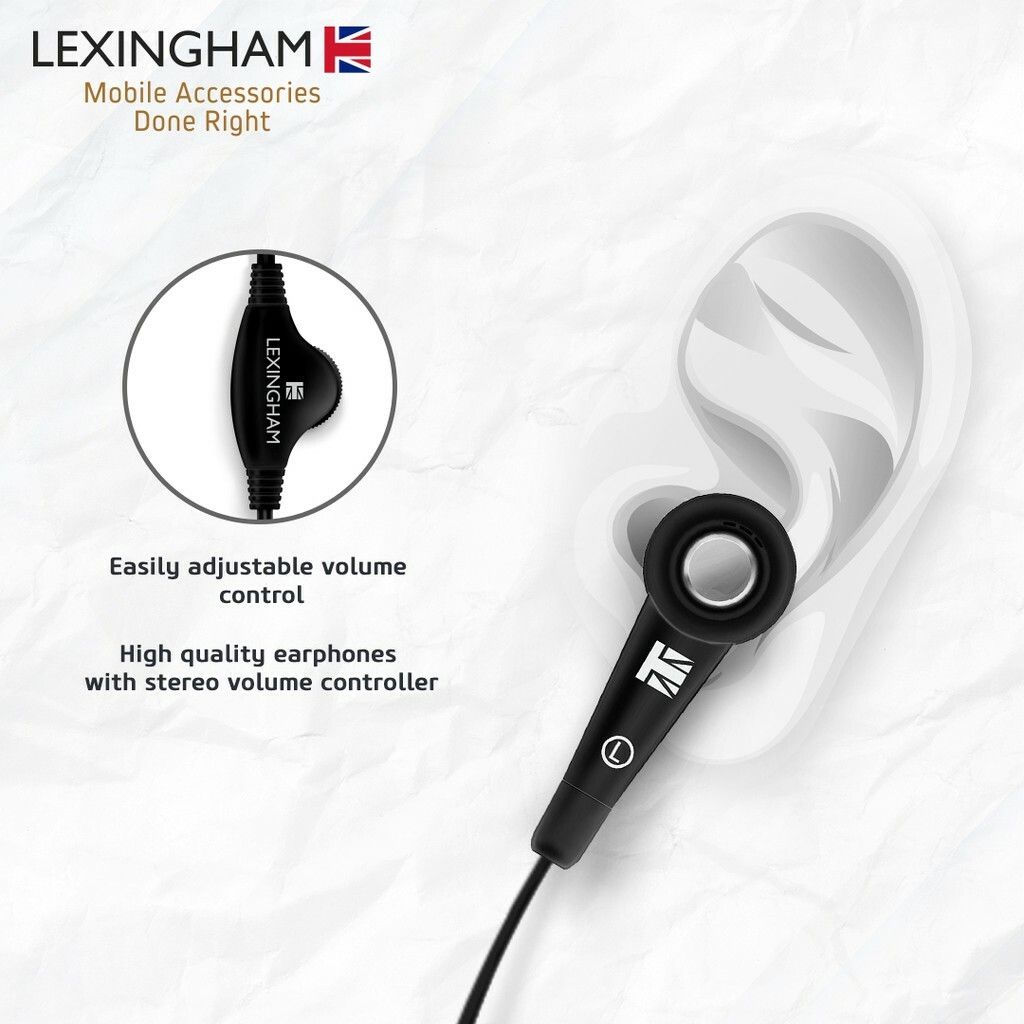 Lexingham Volume Control Earphones L5201-Black – Travel Blue Singapore ...