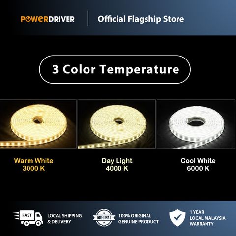 LED Strip 120 LEDs/meter SMD 2835 12V DC (10 meter pack) – PowerDriver ...