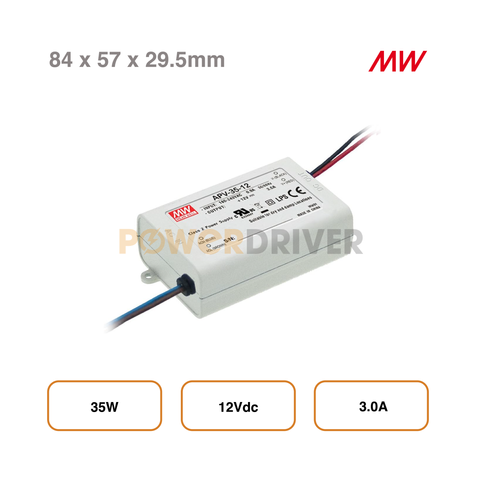 MeanWell LED Driver 12V 24V Constant Voltage Power Supply 25-100W ...