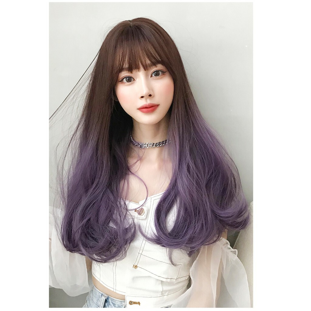 👑 川崎家假髮 👑☆夢幻芭蕾灰紫漸層混染大波浪長捲髮☆ MK959 – 川崎家假髮Kawazaki Wigs
