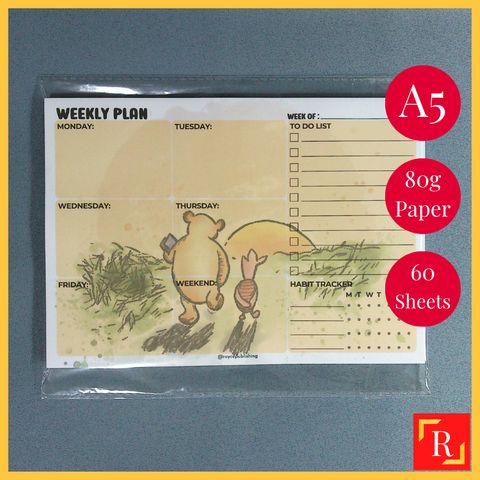 Winnie The Pooh Classic Weekly Plan Notepad/Undated Planner/Habit ...