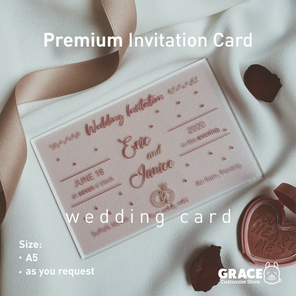Acrylic Premium Invitation Card (Customize) – Grace Customize Store