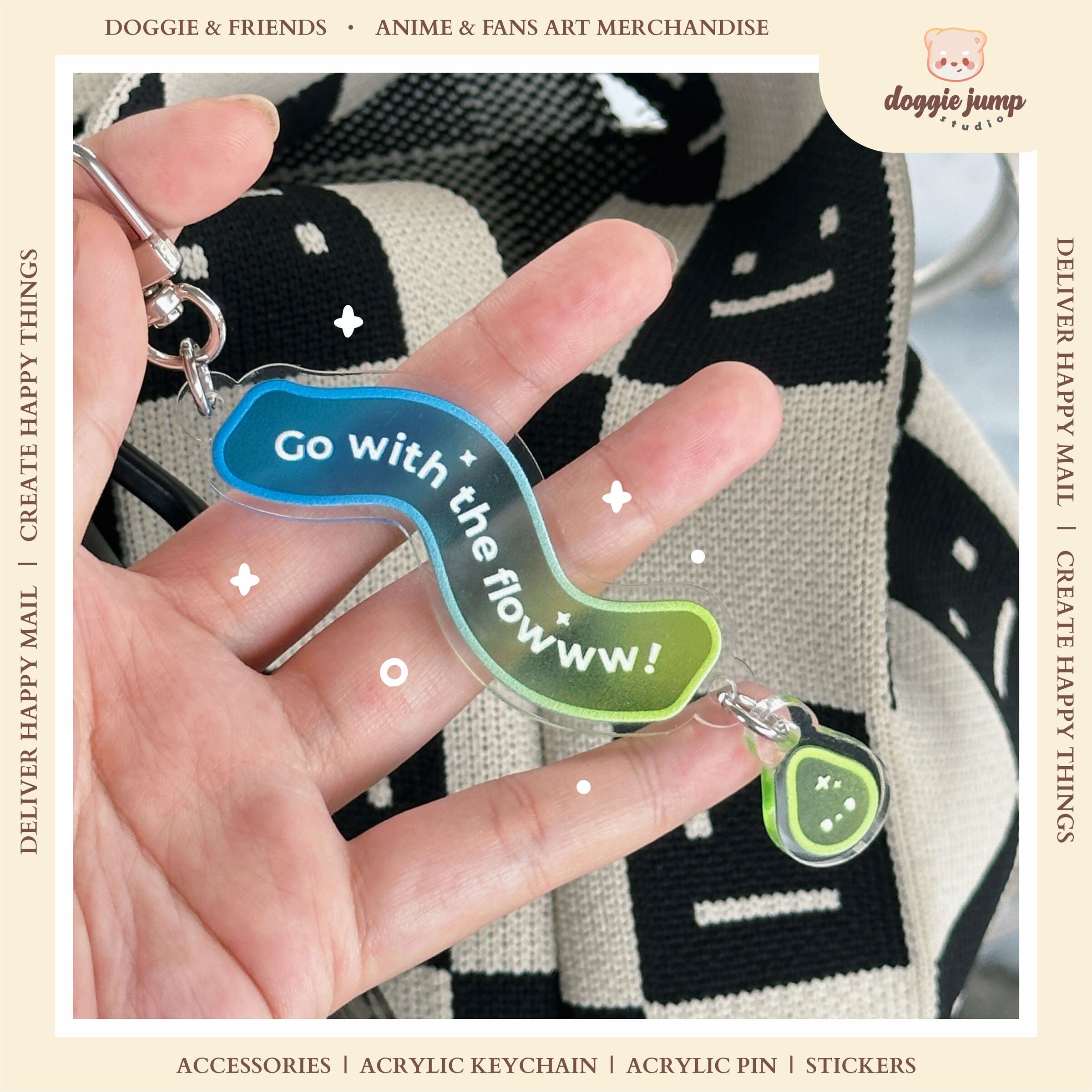 Go With The Flow series Keychain – Grace Customize Store