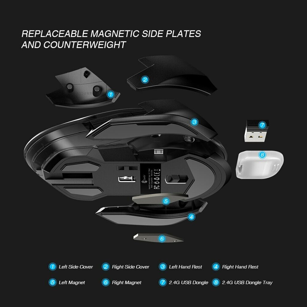 GameSir GM300 16000 DPI Gaming 2.4G Wireless Mouse with PMW3389 E ...