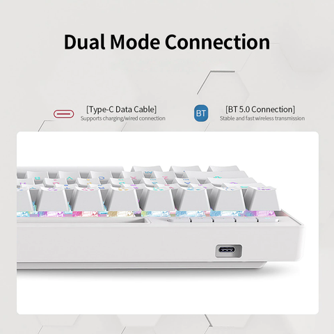 Magic-Refiner MK16 68 Key RGB Bluetooth Wireless Mechanical Keyboard ...