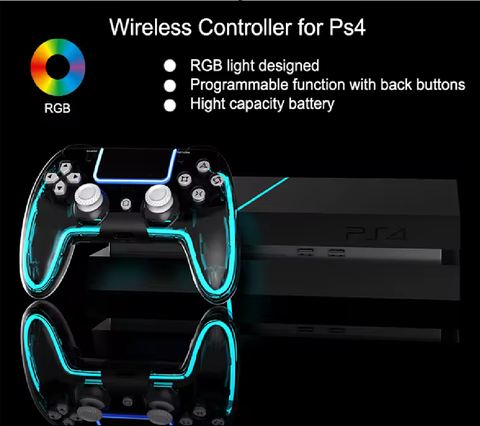 Saitake PS4 Controller - RGB Bluetooth Wireless Controller for ...