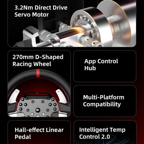 PXN V10 Pro Simulator Racing Wheel & Magnetic Pedals – 900 Degree ...