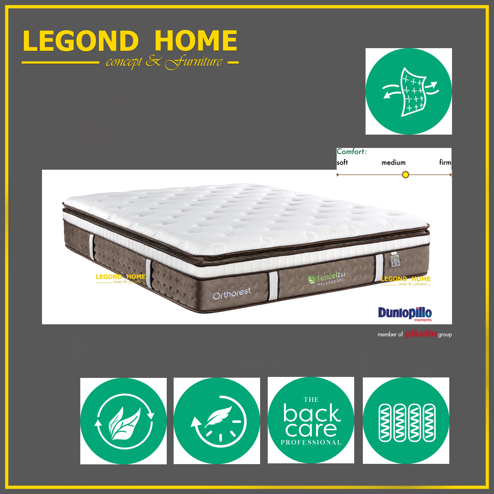 Orthorest By Dunlopilo / TENCEL / RELAXER 300 / MATTRESS / Legond Hotel ...