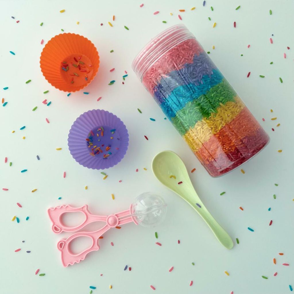 Messy Play Kit - Sensory Rainbow Rice - Small 500g – Kiddies Hub