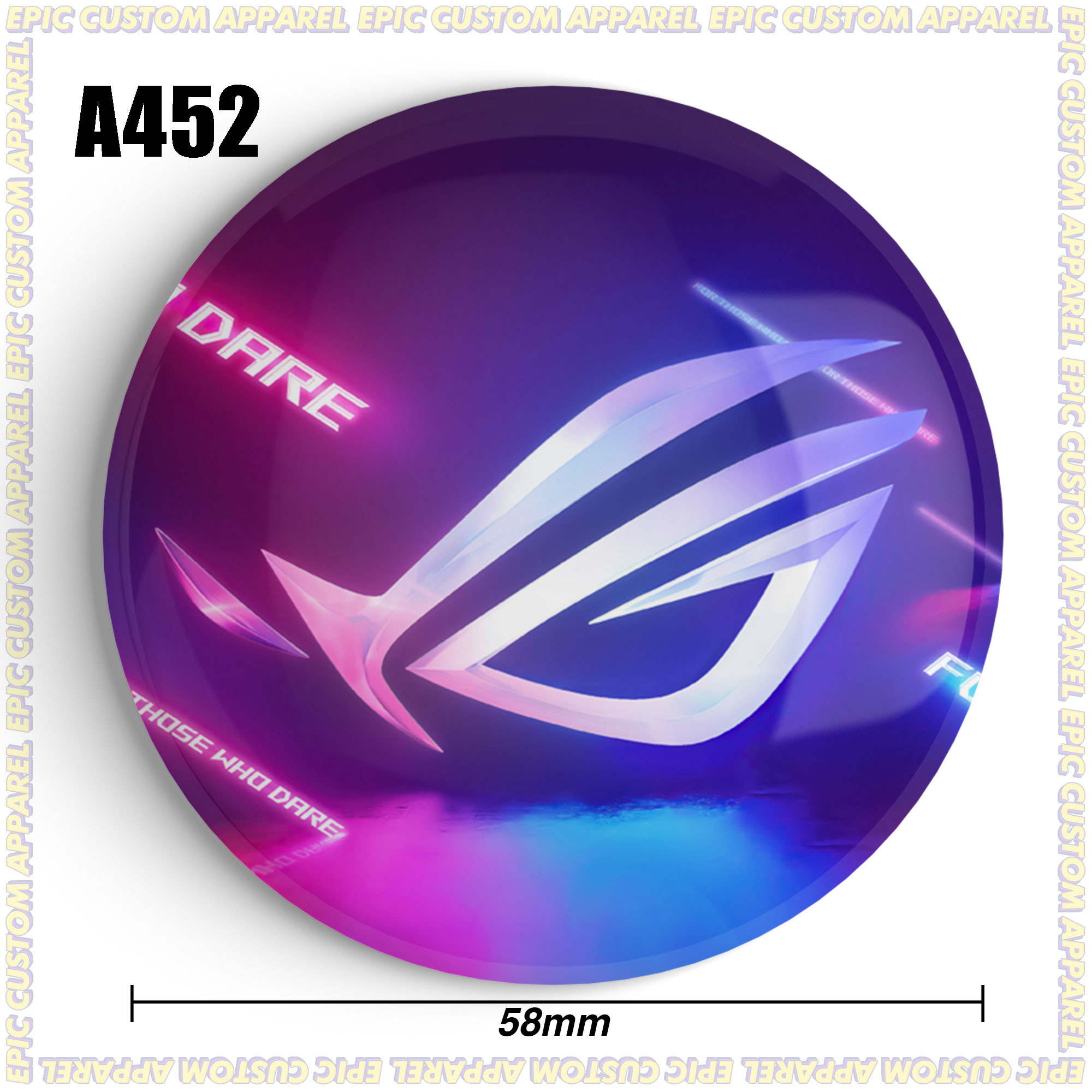 58mm Button Badge Pin ROG Republic of Gamer Gaming Designs (A441-A460 ...