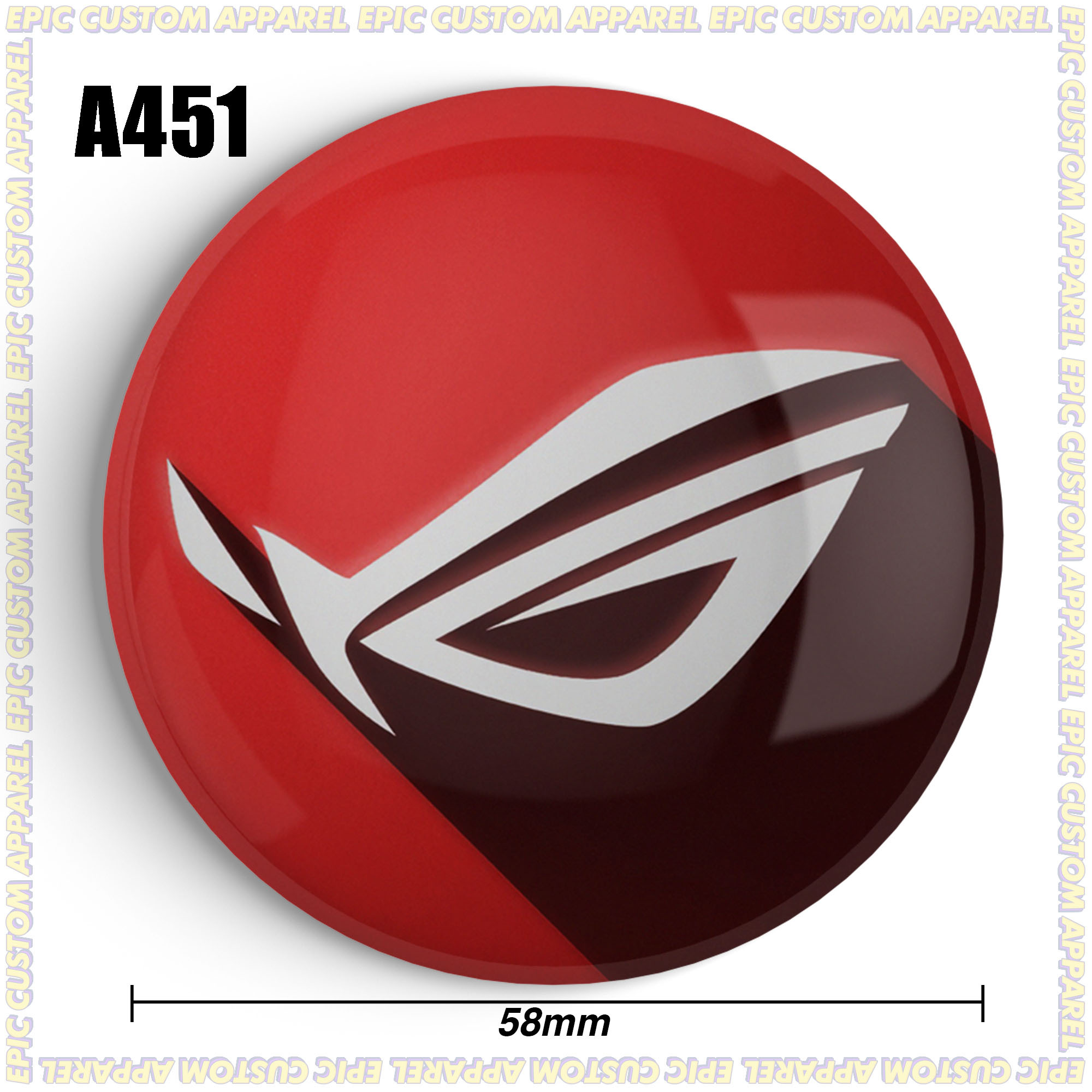 58mm Button Badge Pin ROG Republic of Gamer Gaming Designs (A441-A460 ...