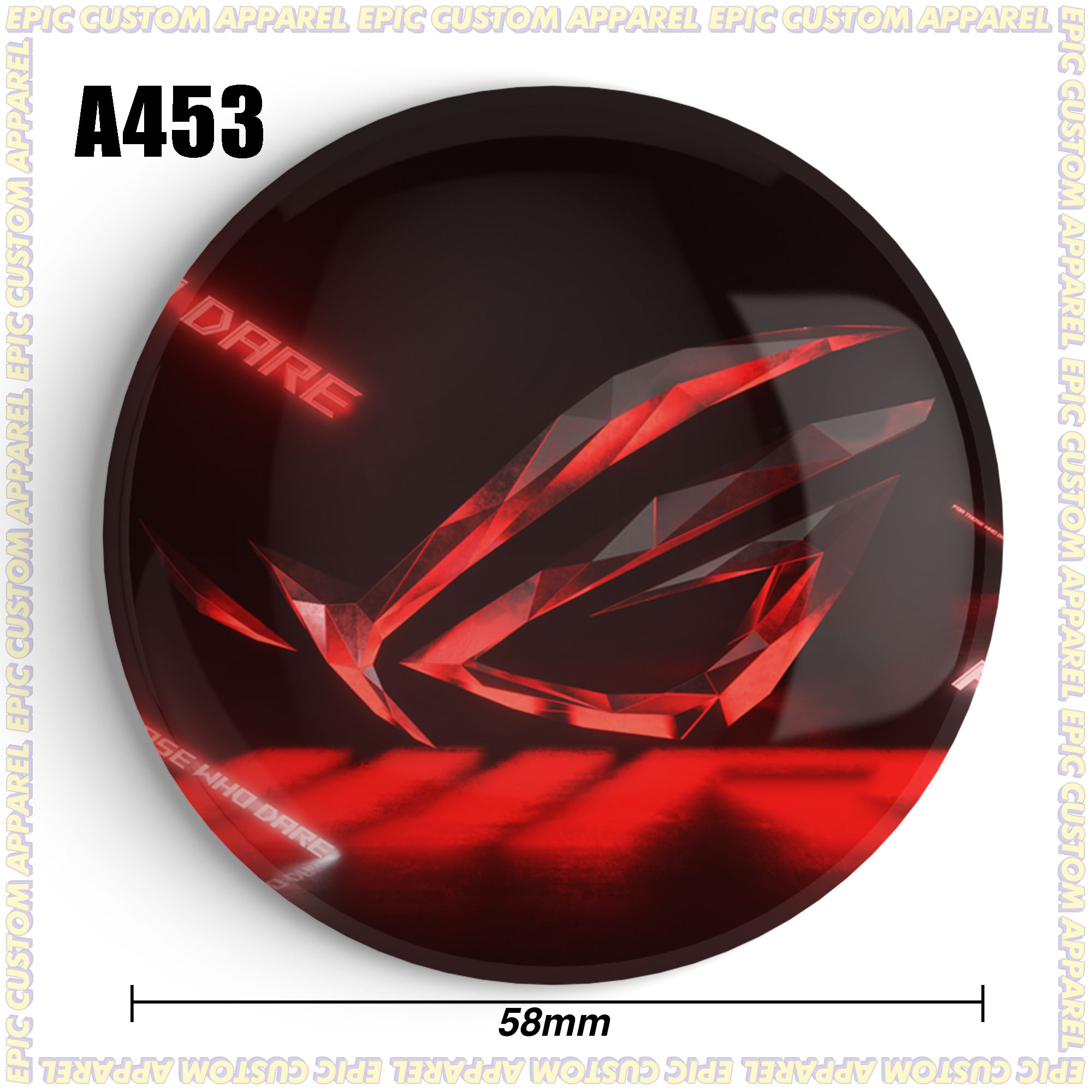 58mm Button Badge Pin ROG Republic of Gamer Gaming Designs (A441-A460 ...