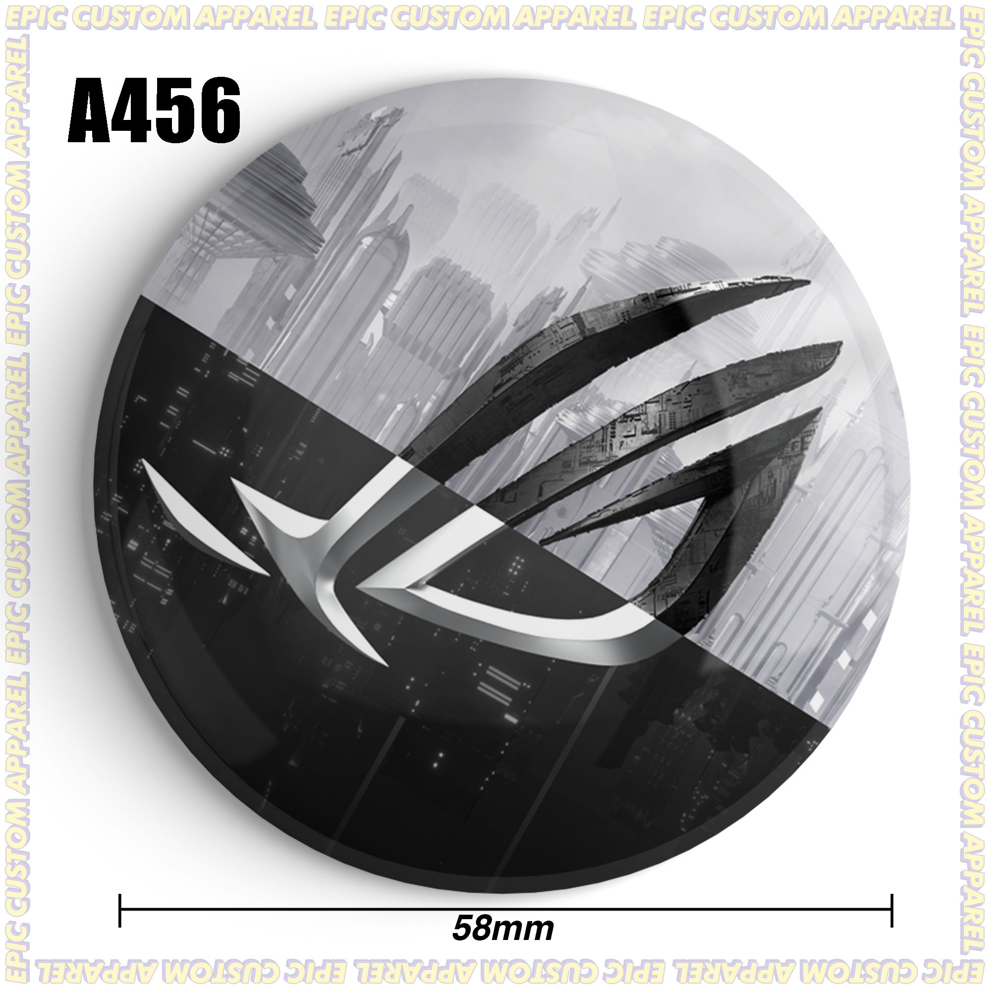 58mm Button Badge Pin ROG Republic of Gamer Gaming Designs (A441-A460 ...