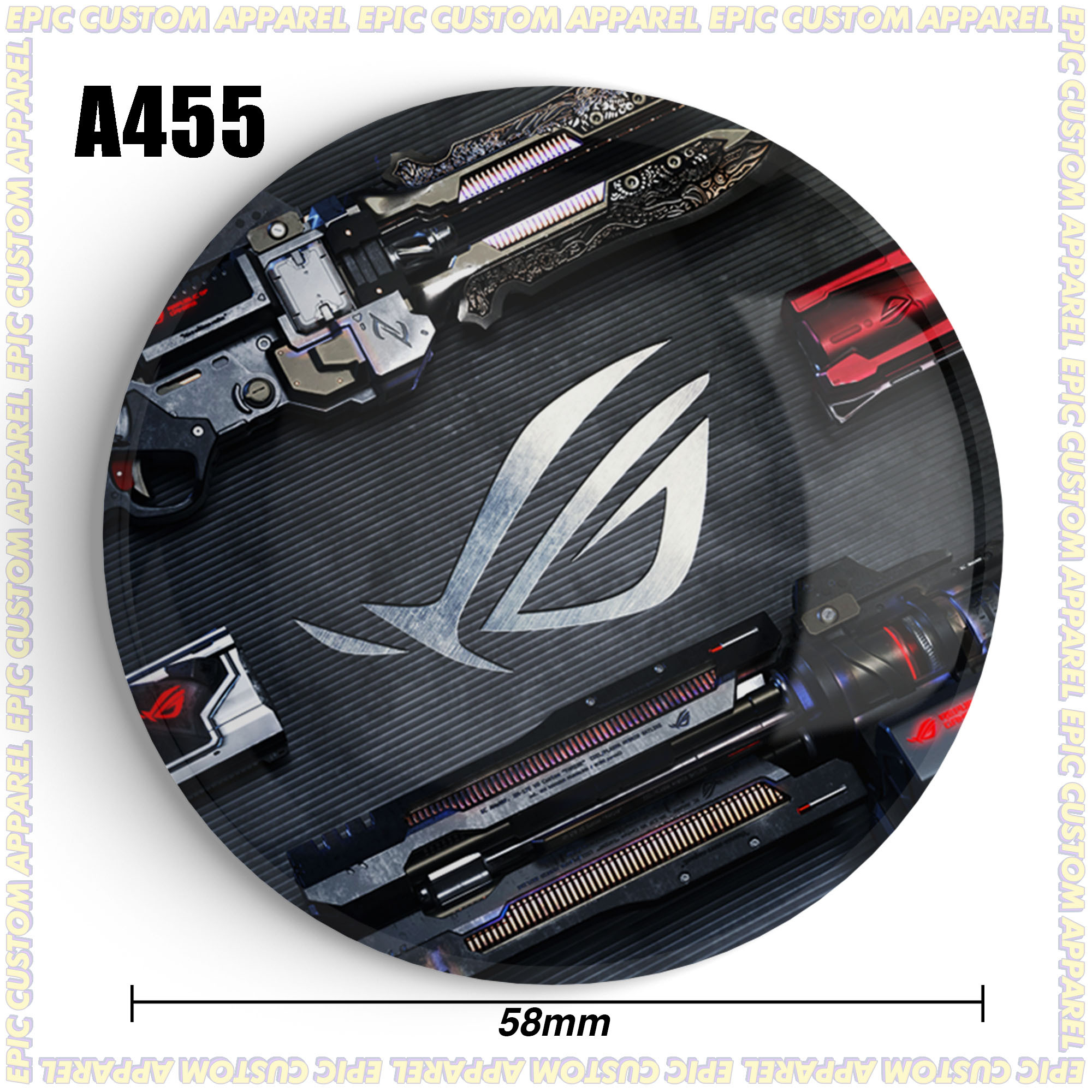 58mm Button Badge Pin ROG Republic of Gamer Gaming Designs (A441-A460 ...