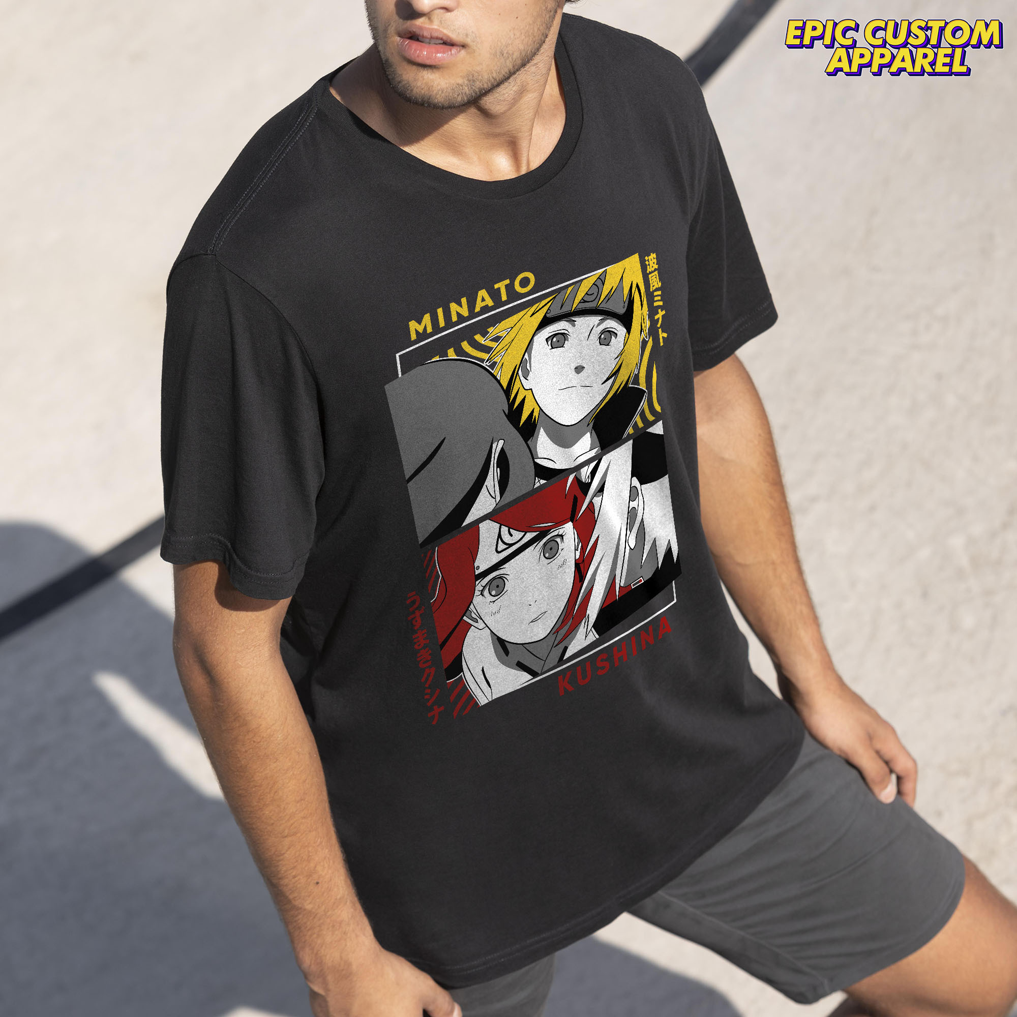 Naruto Minato Kushina Graphic Anime Design Tee 100% Cotton Unisex T ...