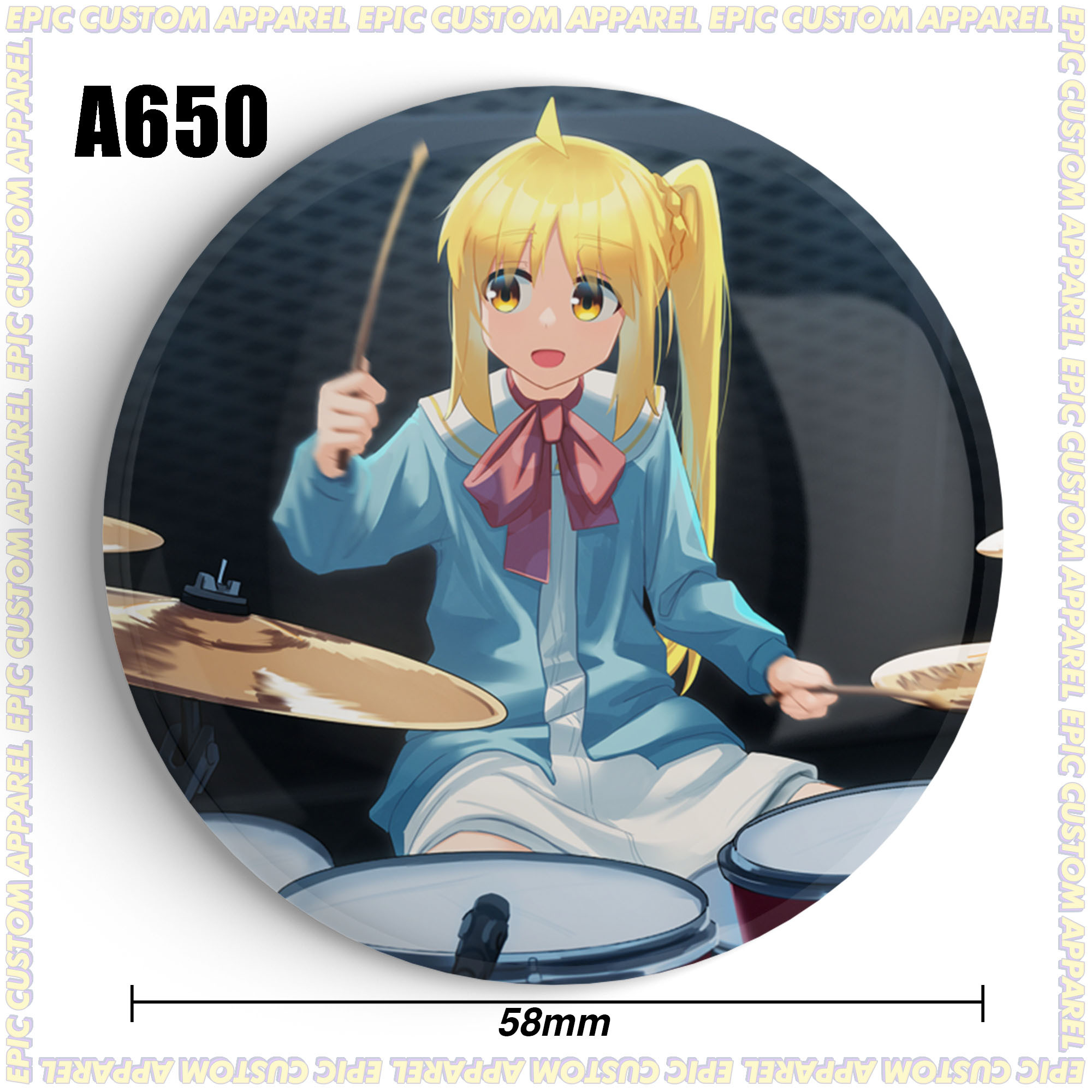 58mm Button Badge Bocchi The Rock Anime Designs (A633-A659) A636 | PGMall