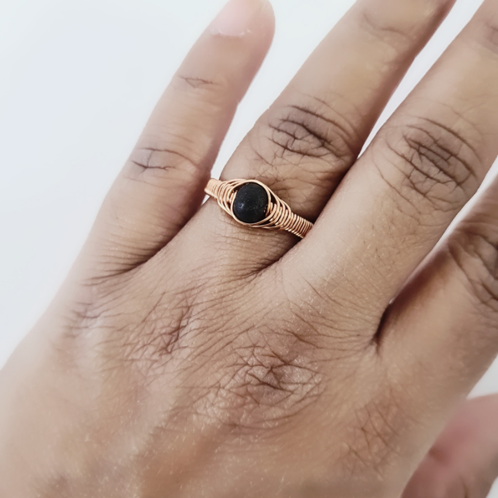 Karungali / Black Ebony Wood Ring – Dr. Beads | Copper Jewellery in ...