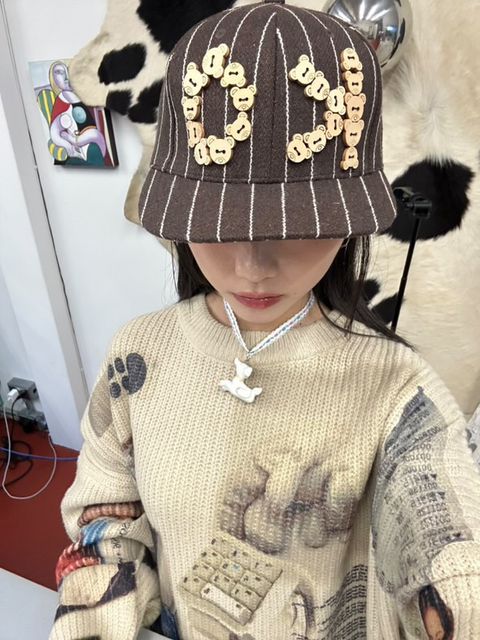 Momentel K.O. 咖啡色條紋帽 – 19991232