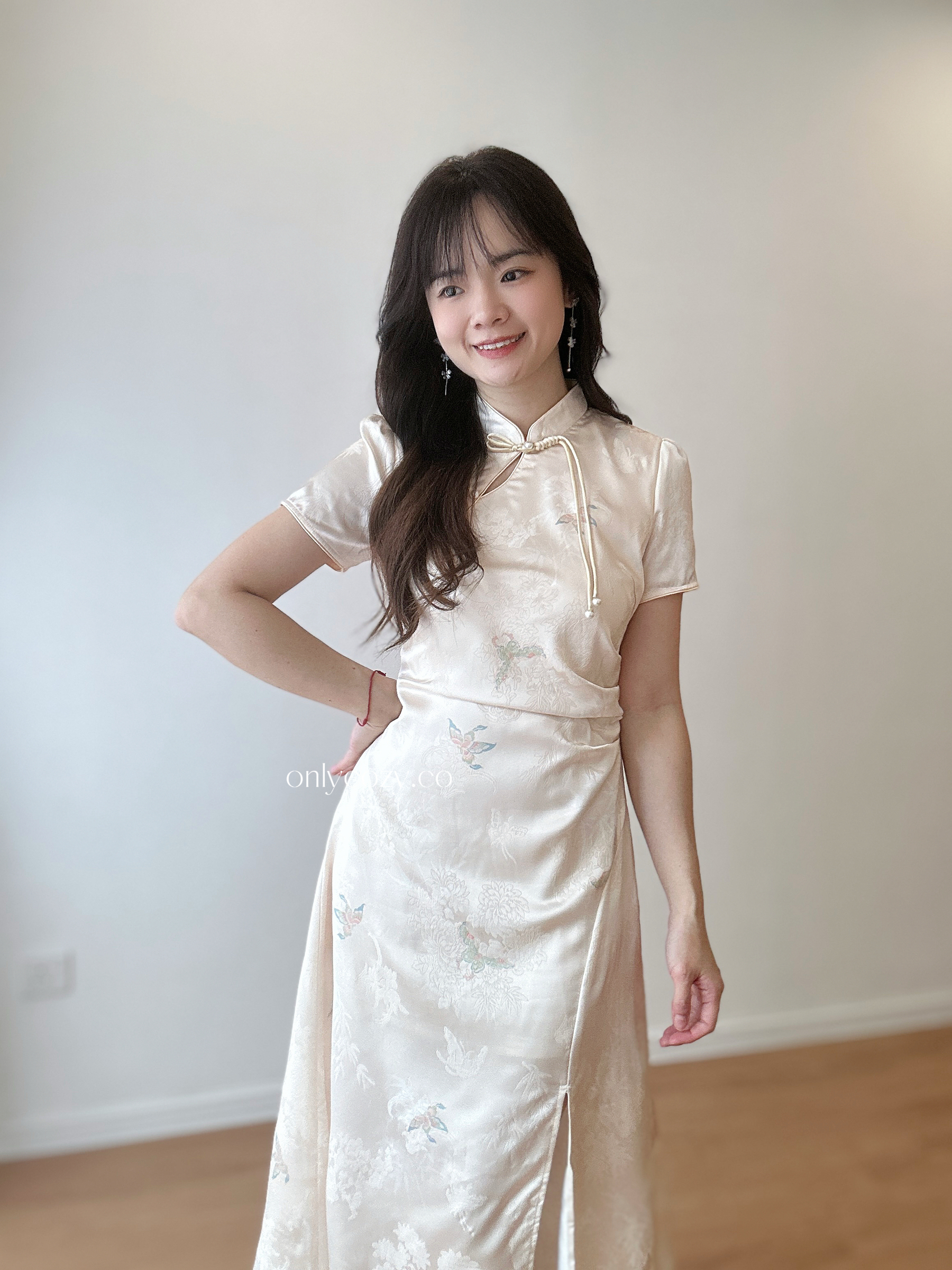 Silken Moment Cheongsam (Cream) L size – ONLYCOZY.CO Official ...