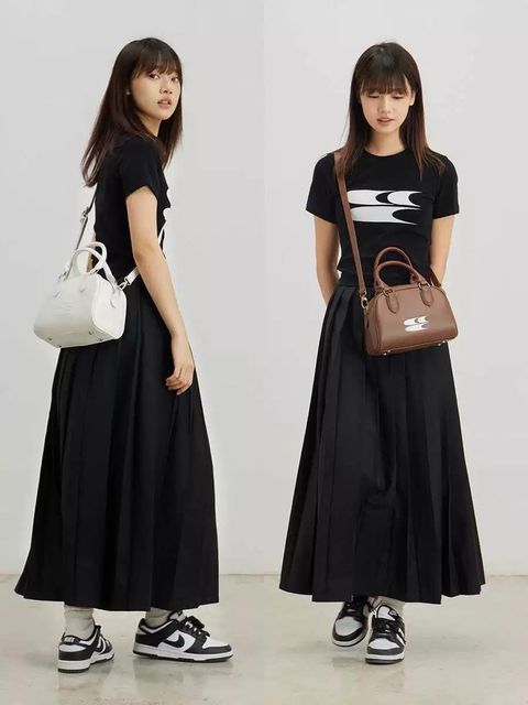 CRYING CENTER Mid Size Retro Boston Leather Handbag with Sling – The ...