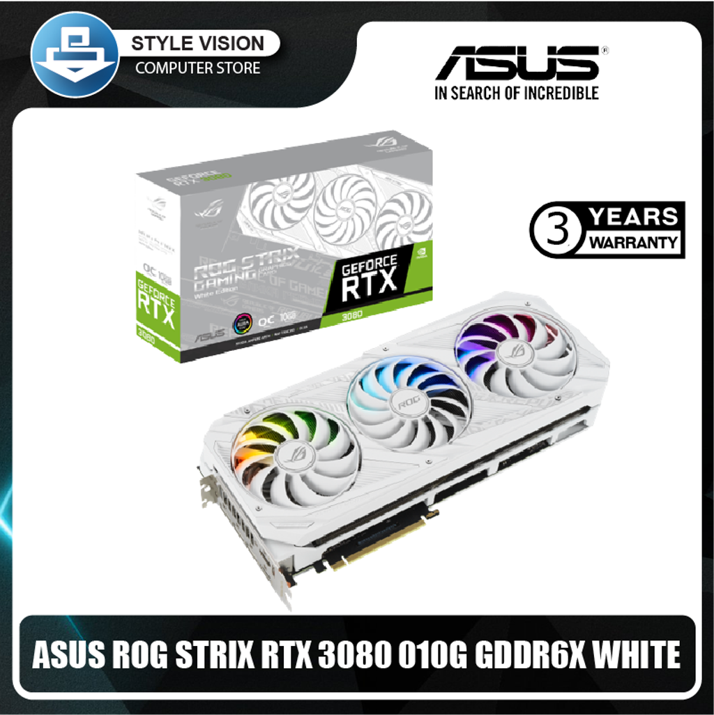 ASUS ROG STRIX RTX 3080 OC 10GB WHITE V2 GDDR6X GRAPHIC CARD – Style ...