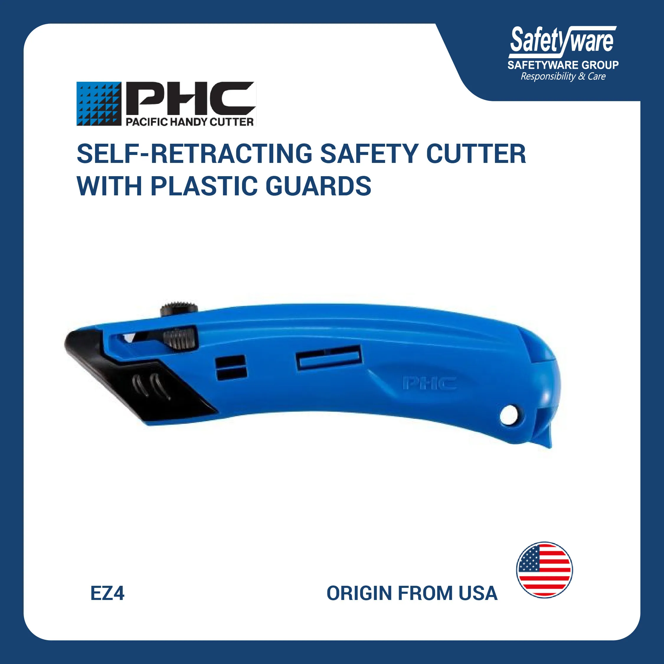 PHC Self-Retracting Safety Cutter With Plastic Guards – Safetyware Store