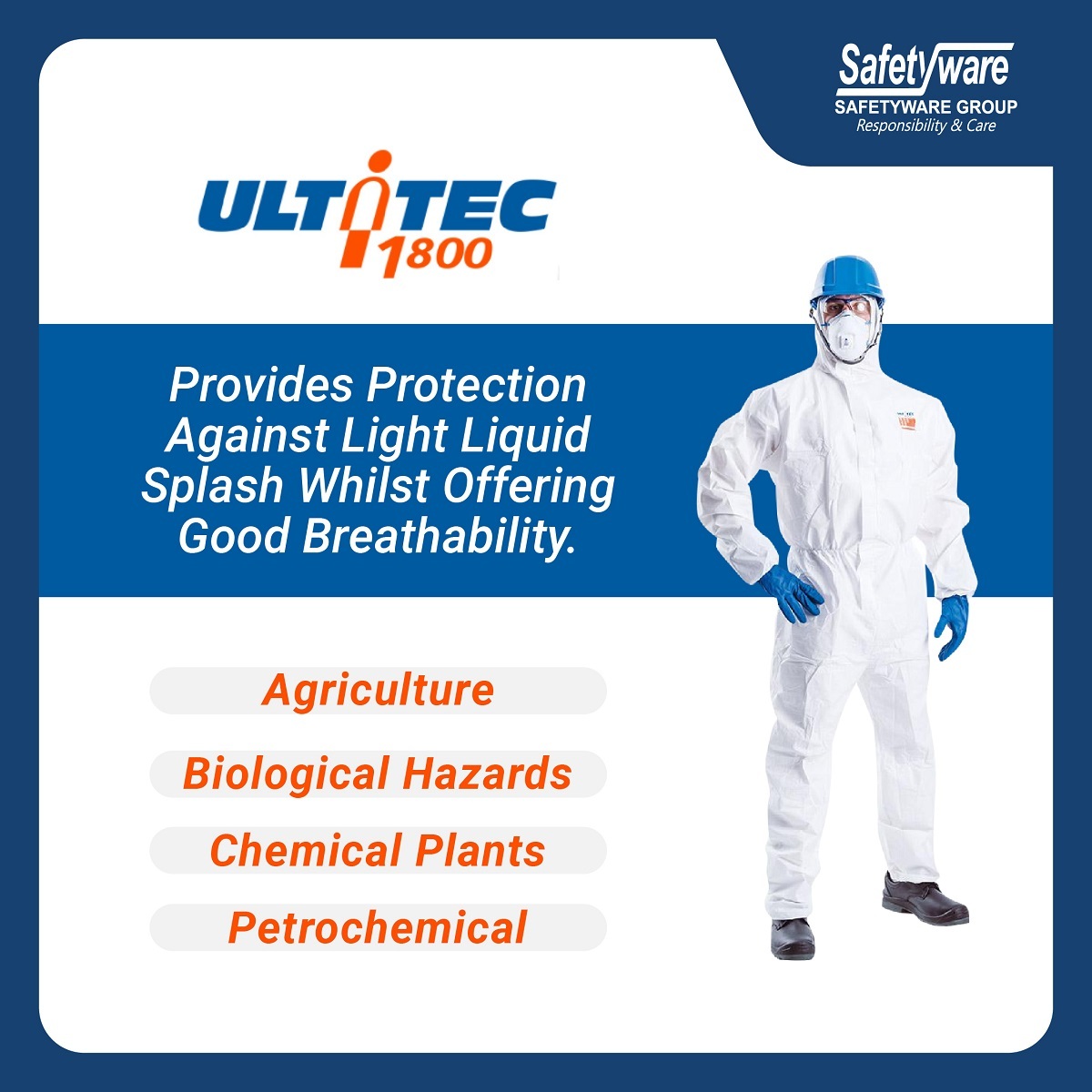 Protective Suit ULTITEC 1800 Oil, Liquid Splash Infective Agents ...