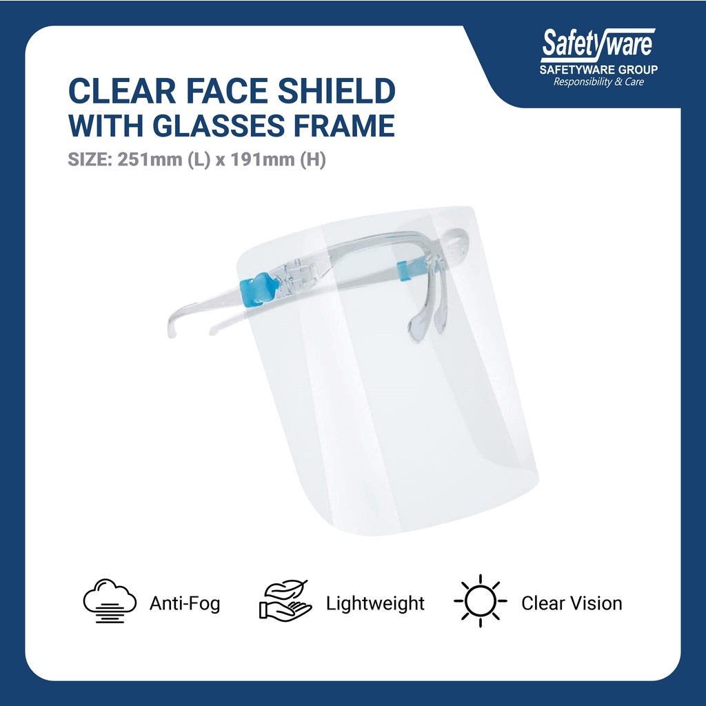 Clear Face Shield Glass I Anti Fog I Clear Frame I Face Protection ...