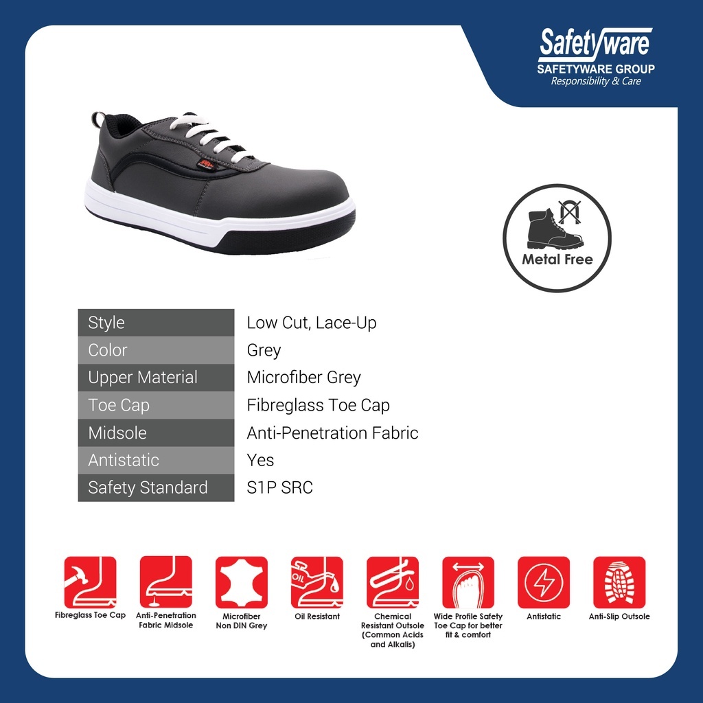 RHINO SHOE SN101KP Sneakers Safety Shoes I Urban Sport I FiberGlass Toe ...