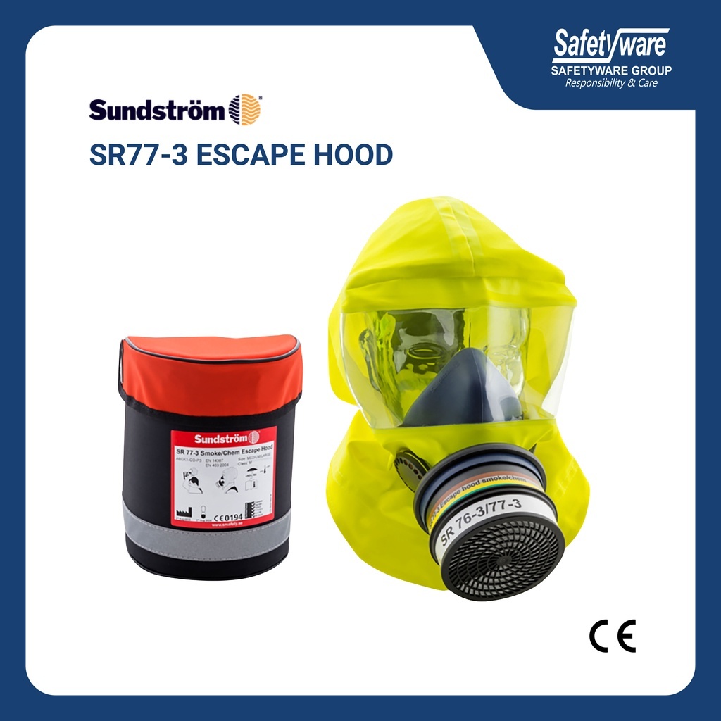 SUNDSTROM SR77-3 Escape Hood I Fire Safety Head Gear Helmet I Head ...
