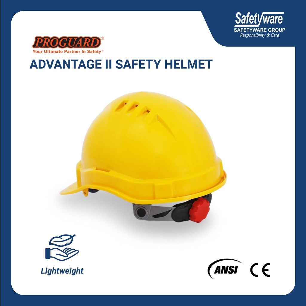 PROGUARD Advantage II Safety Helmet with Vented Hole I Pin Lock I Head ...