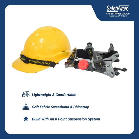 PROGUARD Advantage II Safety Helmet with Vented Hole I Pin Lock I Head ...