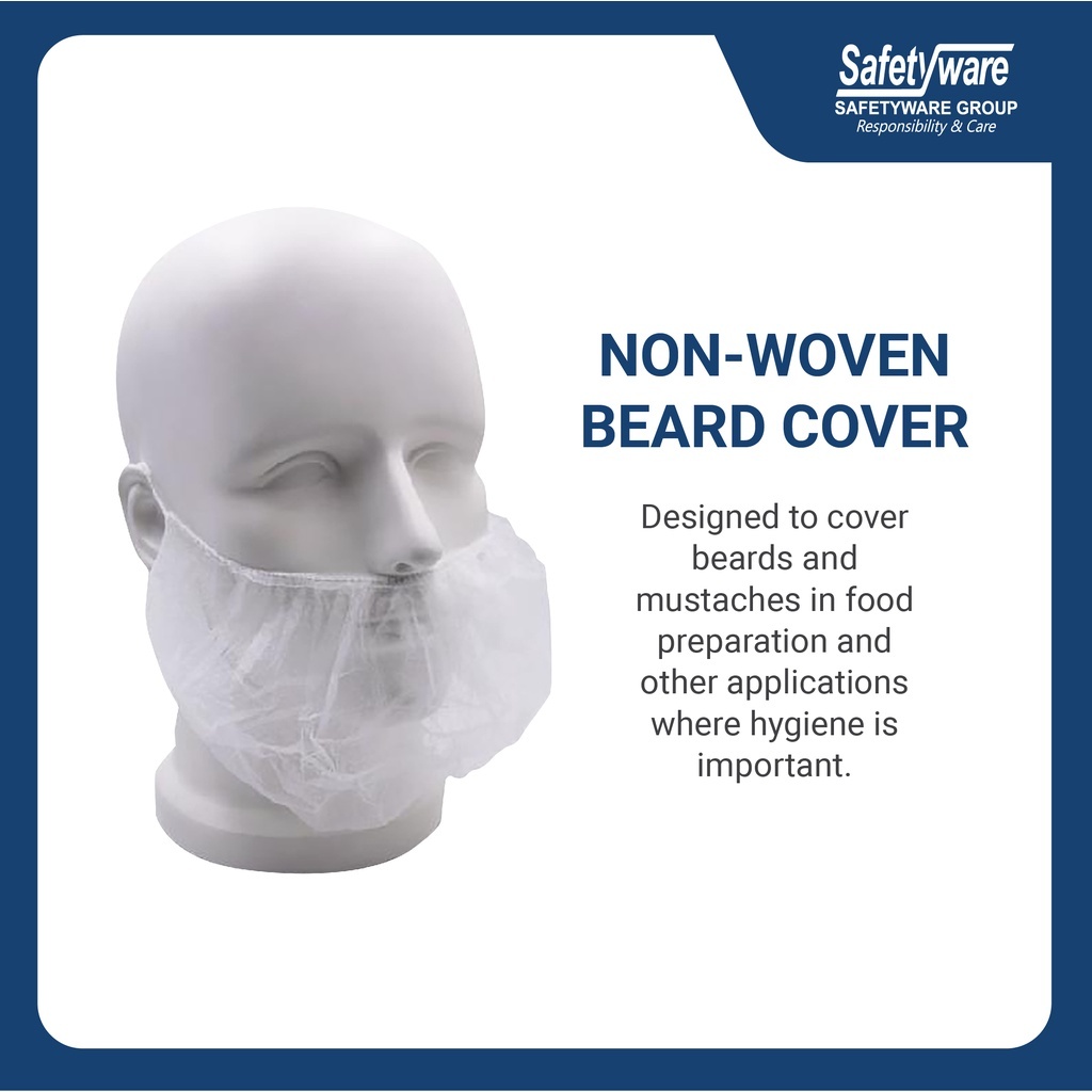 Safetyware Non-Woven PP Beard Cover I Hygiene Food Processing I Face ...