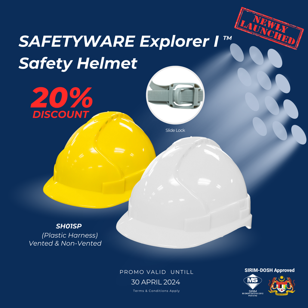 SAFETYWARE Explorer I Industrial Safety Helmet (Slide Lock ...