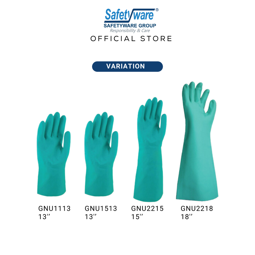 SAFETYWARE Chem-Pro GNU2218 Chemical Resistant Nitrile Gloves 18'' EXTRA HEAVY DUTY – Safetyware ...